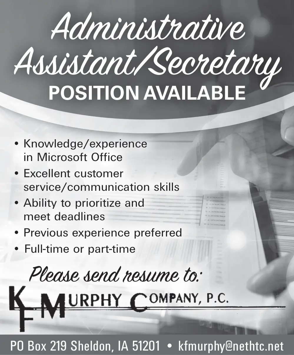 Administrative Assistant/Secretary Position Available