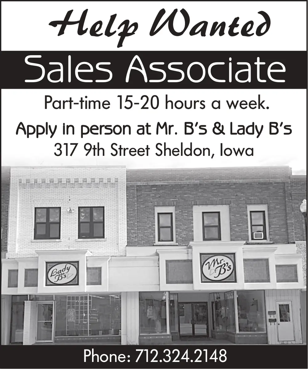 Help Wanted - Sales Associate at Mr. B's & Lady B's
