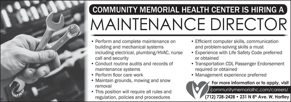 Maintenance Director Position at Community Memorial Health Center