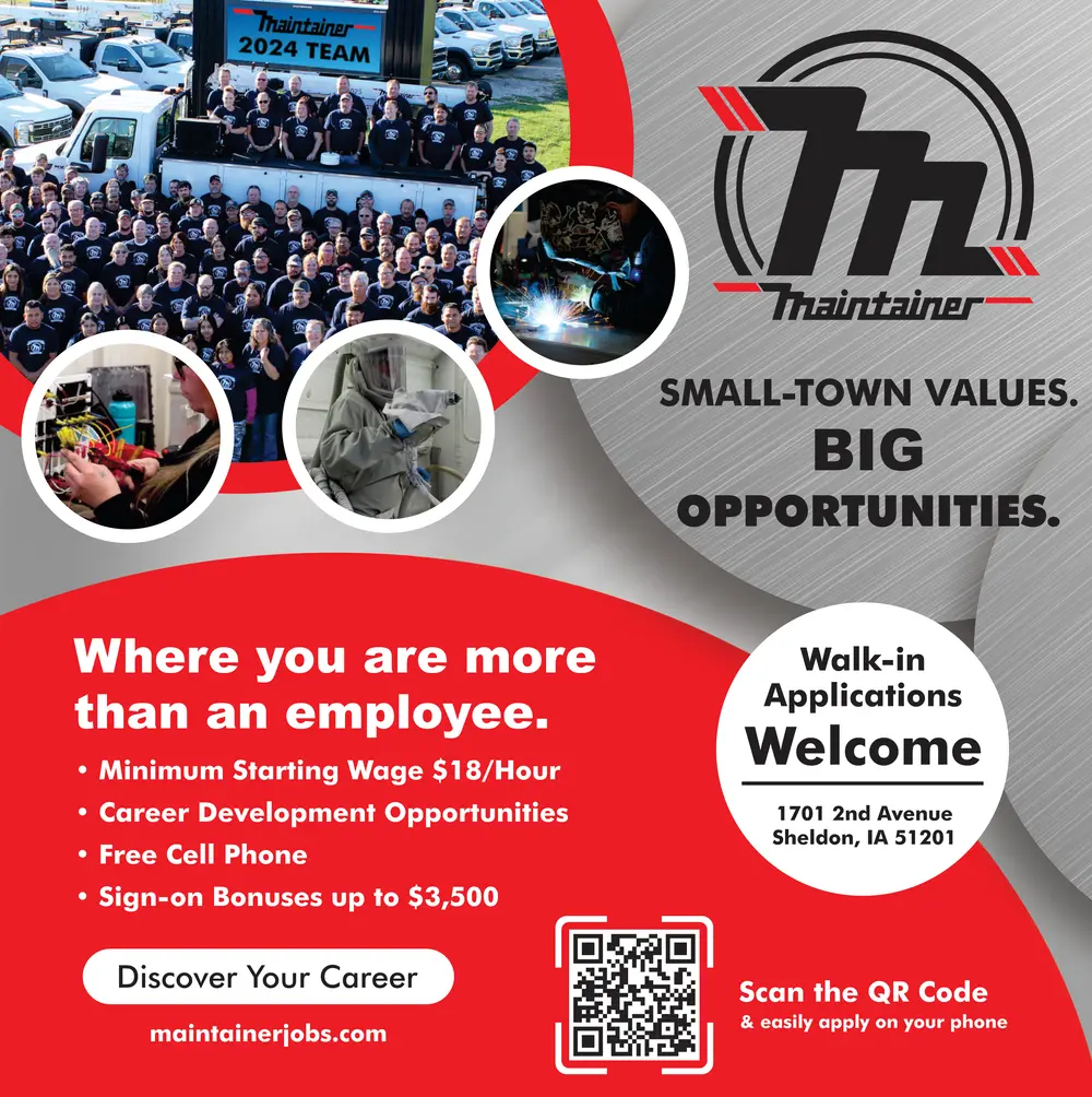 Build Your Career with Maintainer in Sheldon, IA