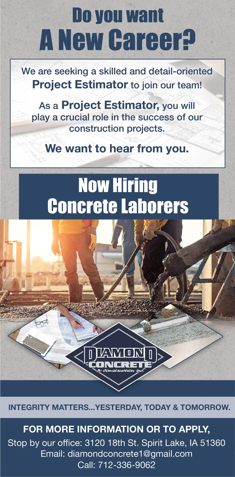 Diamond Concrete & Construction Inc., Spirit Lake, IA