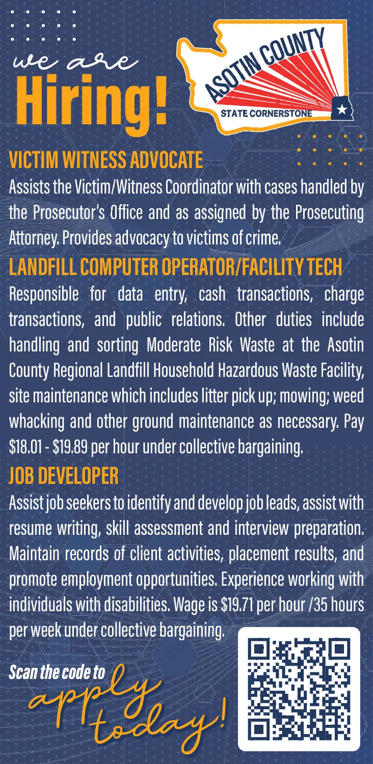 Job Opportunities in Asotin County, Washington