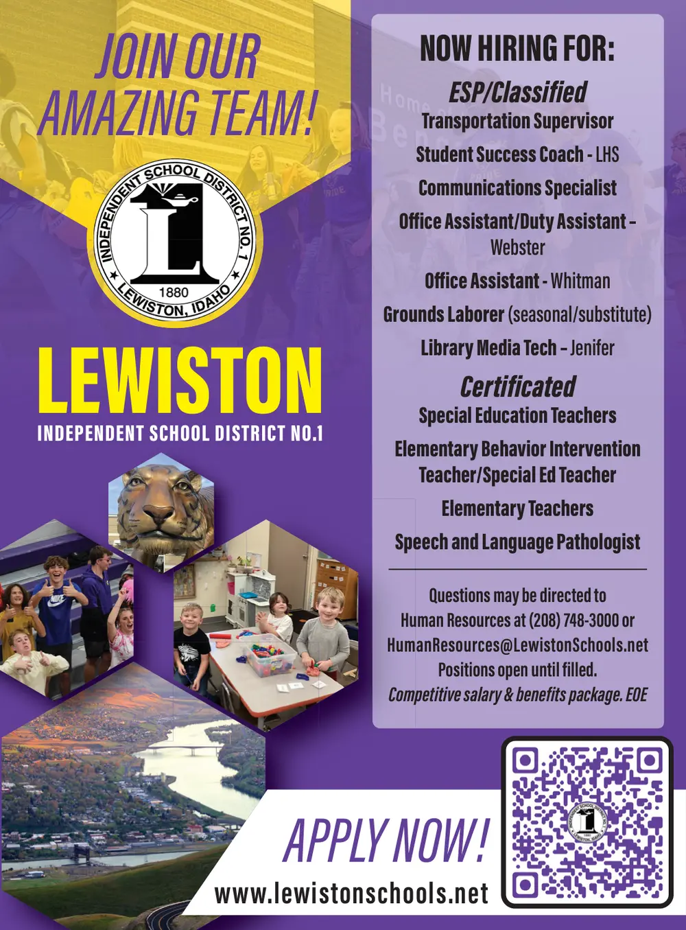 Lewiston Independent School District Jobs in Lewiston, Idaho