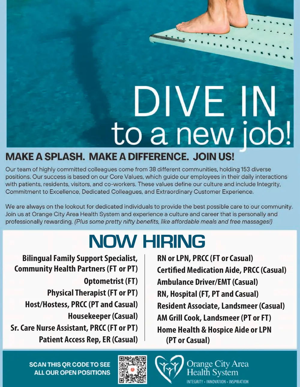 Now Hiring at Orange City Area Health System